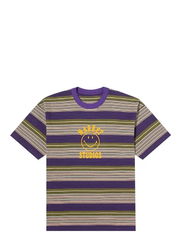 MARKET Smiley Lockup Striped T-shirt - Purple