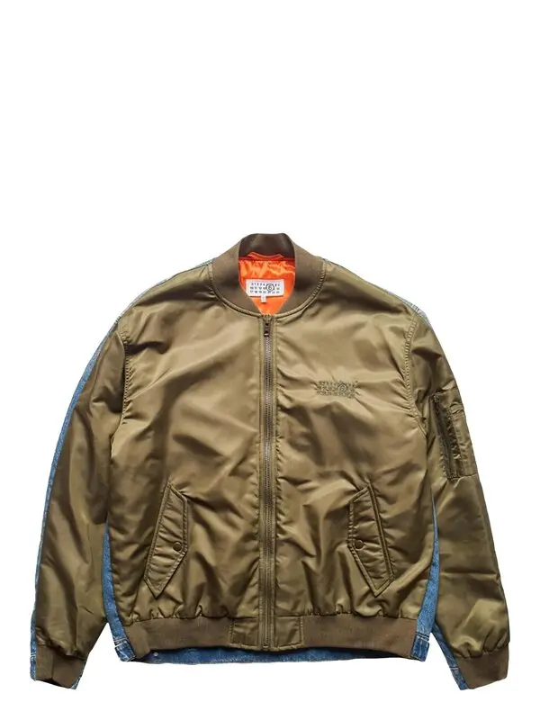 MAISON MARGIELA Double Fabric Zip Bomber Jacket - Green