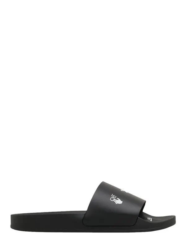 Off-White Logo Print Slide - Black