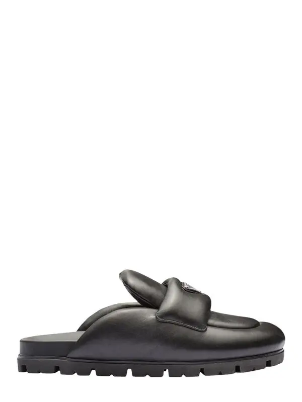 Prada Soft Padded Nappa Leather Sabots - Black