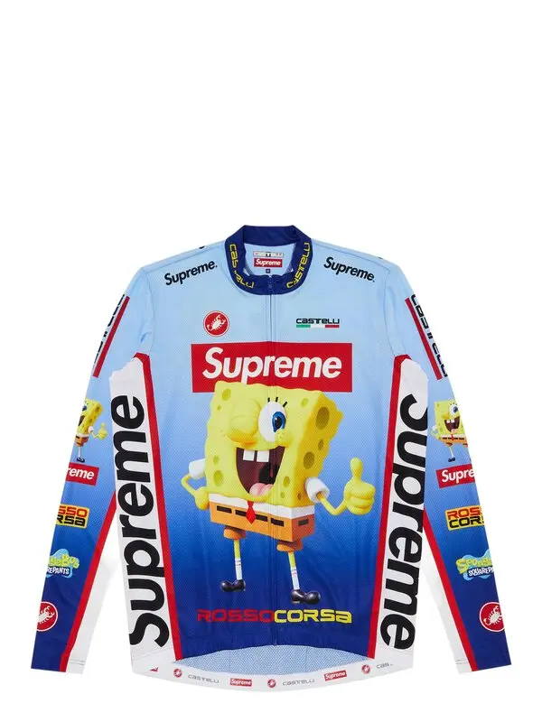 Supreme X Spongebob Squarepants X Castelli Cycling Jersey - Blue
