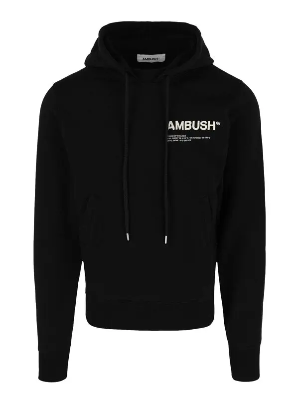 AMBUSH Wksp Logo Print Hoodie - Black