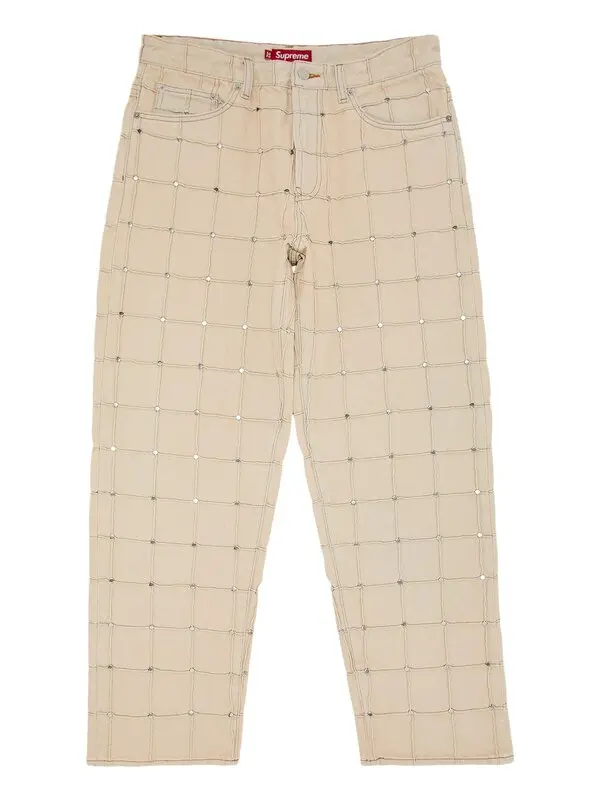 Supreme Studded Seam Loose Fit Jean - Cream