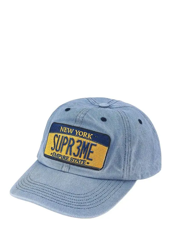 Supreme License Plate 6-panel Hat - Blue