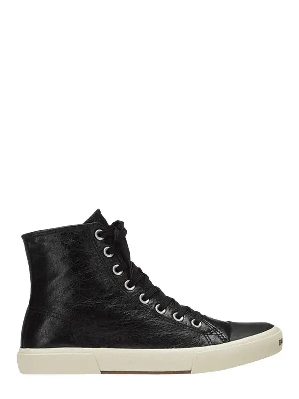 Balenciaga Paris High Arena Lambskin Sneakers - Black