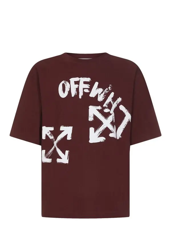 Off-White Paint Script Over Skate Short-sleeve T-shirt - White