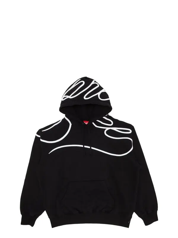 Supreme Shoulder Script Hooded Sweatshirt - Black
