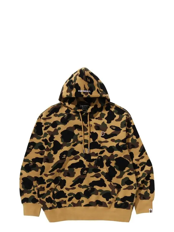 A BATHING APE 1st Camo Jacquard One Point Relaxed Fit Pullover Hoodie - Yellow
