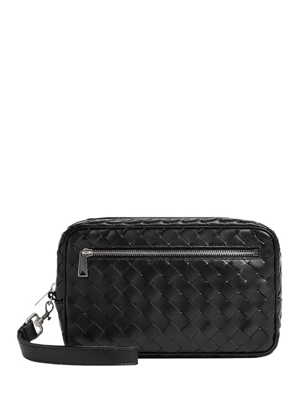 Bottega Veneta Intrecciato Wristlet Pouch - Black