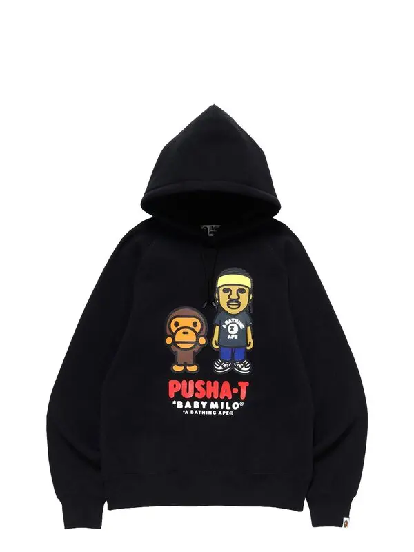 A BATHING APE X Pusha-t Baby Milo Pullover Hoodie - Black
