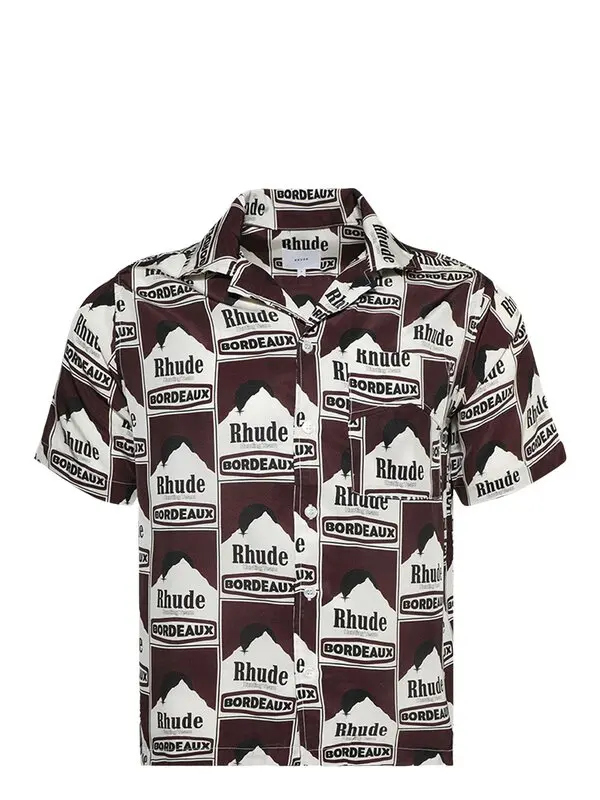 Rhude Moonlight Bordeaux Silk Shirt - Red
