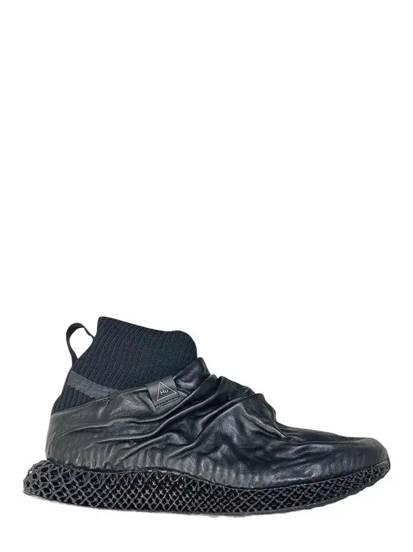 Adidas Pharrell X Wrink1ed Leather Hu Sneakers - Black