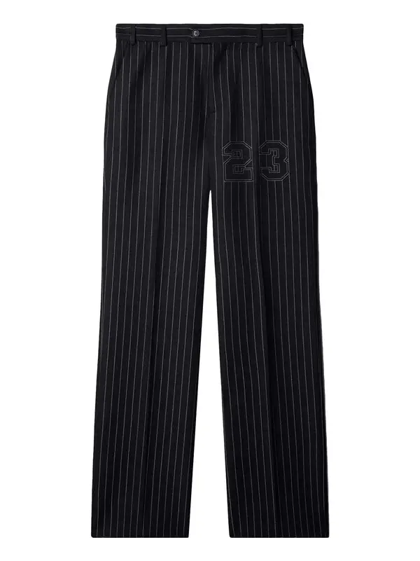 Off-White 23 Print Pinstriped Trousers - Blue