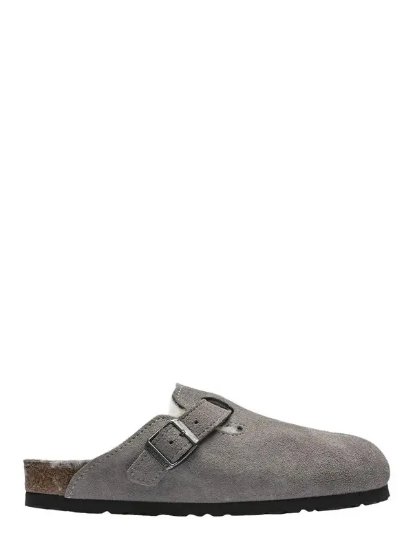 BIRKENSTOCK Boston Shearling Suede Clogs - Grey