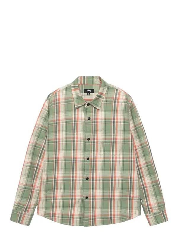 StÜssy Dan Washed Cotton Plaid Shirt - Green