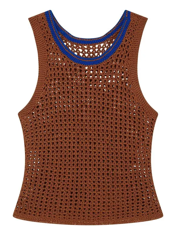 WALES BONNER Crochet Vest - Brown