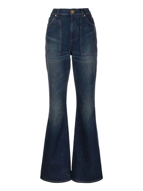 Balmain Vintage Flared Denim Jeans - Blue