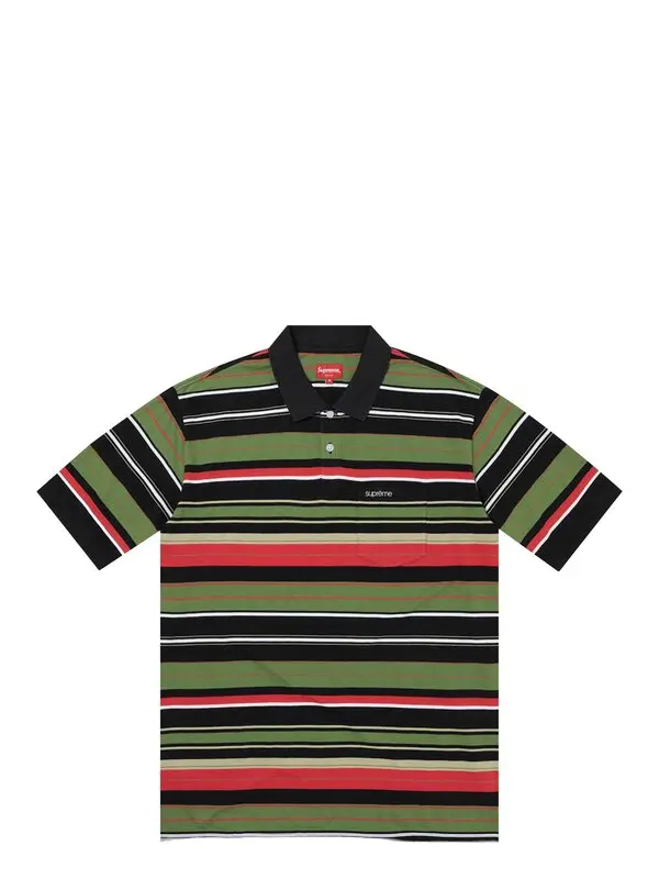 Supreme Multi Stripe Polo - Black