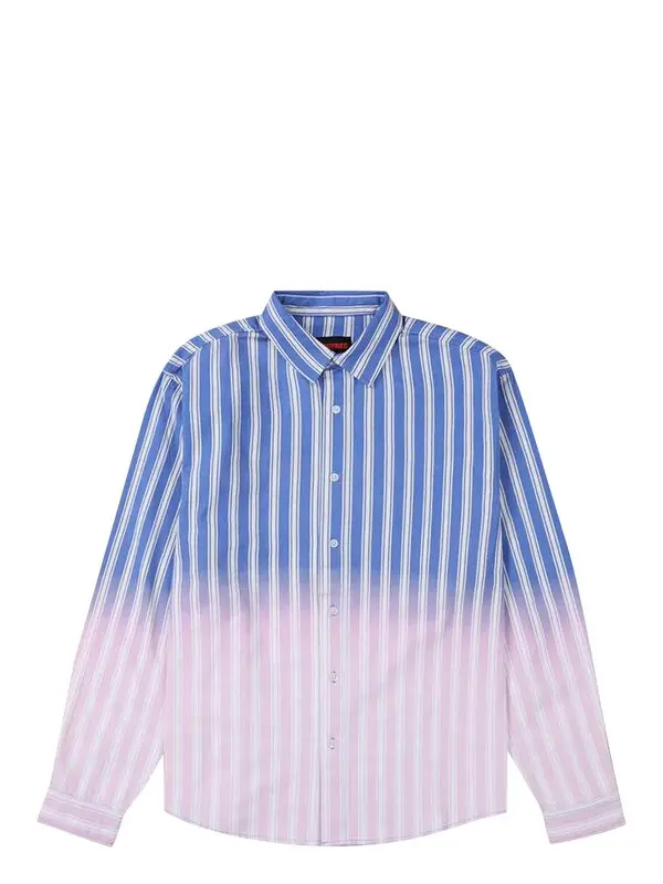 PLEASURES Fade Button-down Long-sleeve Shirt - Blue