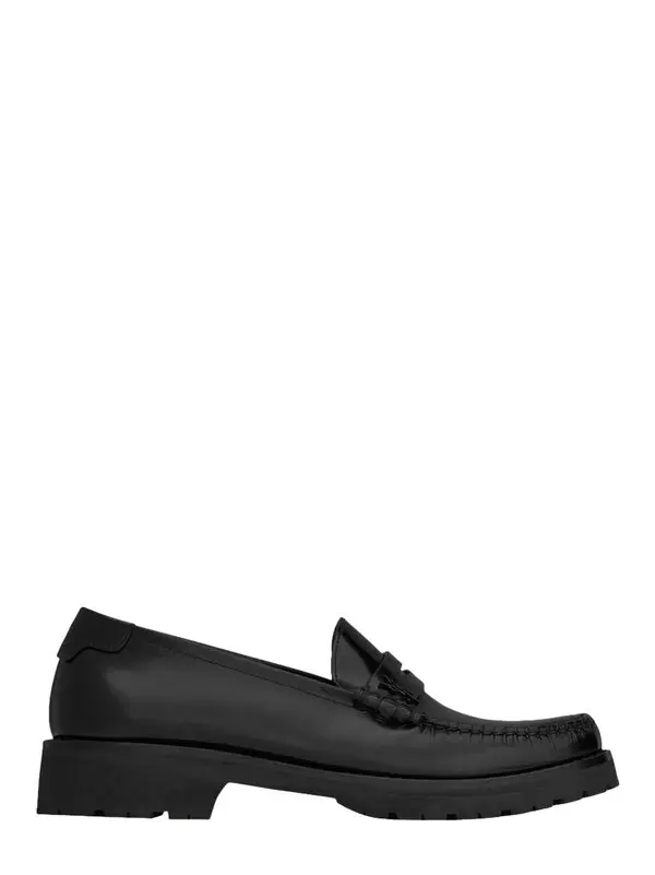 Saint Laurent Le Loafer Chunky Penny Slippers - Black