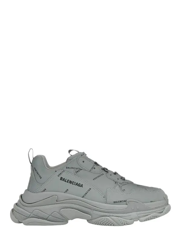Balenciaga Triple S Allover Logo Sneakers - Grey