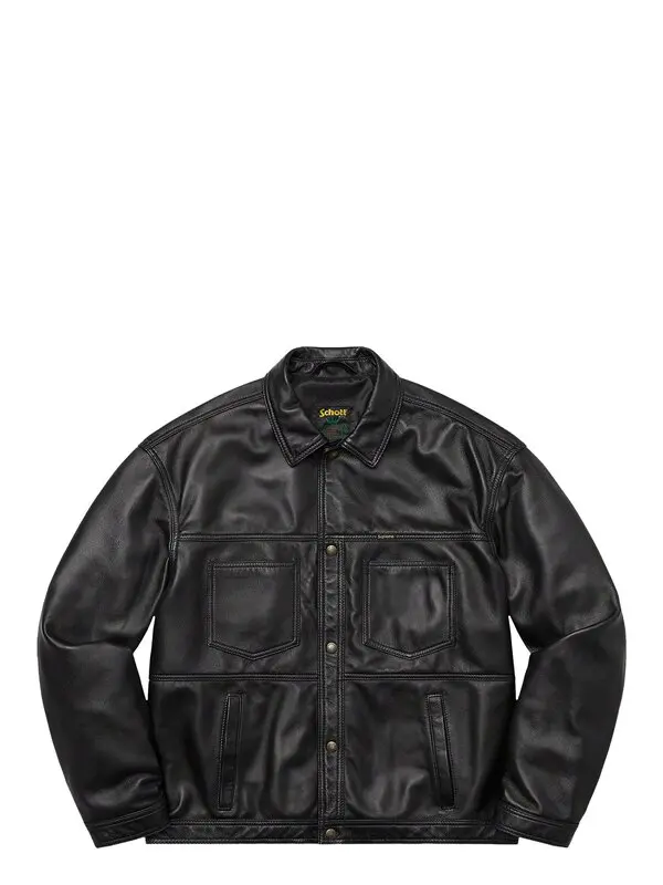 Supreme Leather Work Jacket - Black
