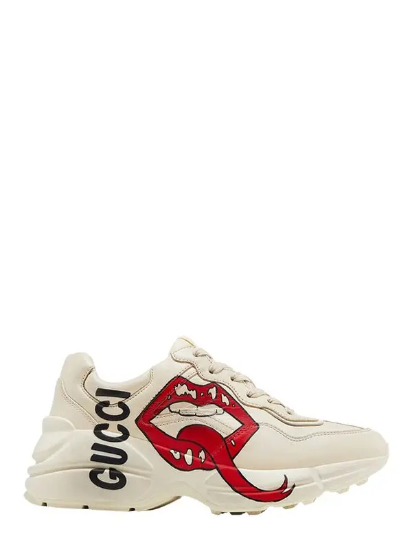 Gucci Rhyton Mouth Print Sneakers - Cream