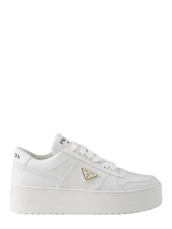 Prada Downtown Leather Sneakers - White