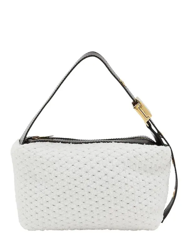 Sacai Punched Denim Pochette Bag - White