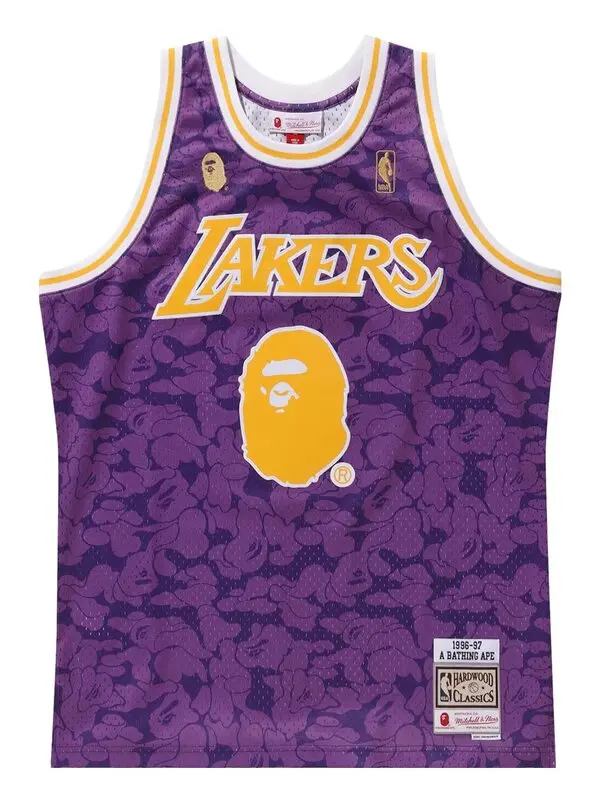 A BATHING APE X Mitchell Ness Lakers Swingman Jersey - Purple
