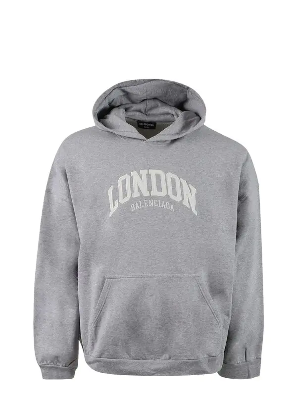 Balenciaga Cities London Wide Fit Hoodie - Grey