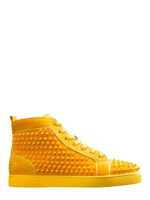 CHRISTIAN LOUBOUTIN Louis Orlato Spikes High-top Sneakers - Yellow