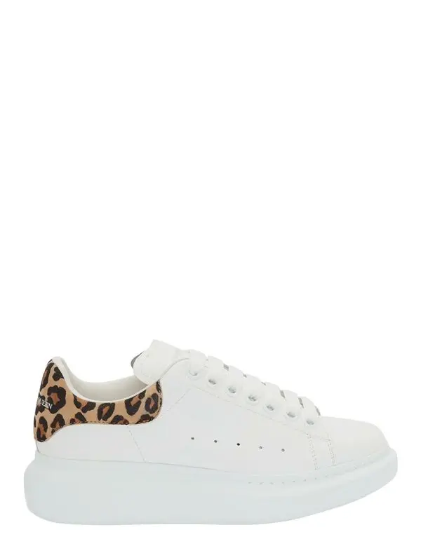 Alexander McQueen Oversized Leopard Sneakers - White