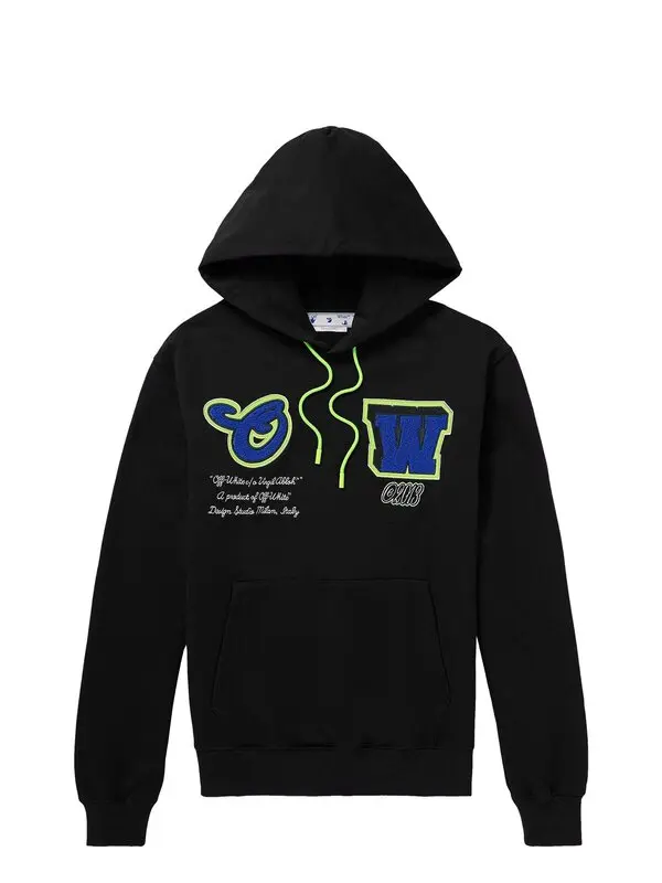 Off-White Varsity Patch Slim Hoodie - Black
