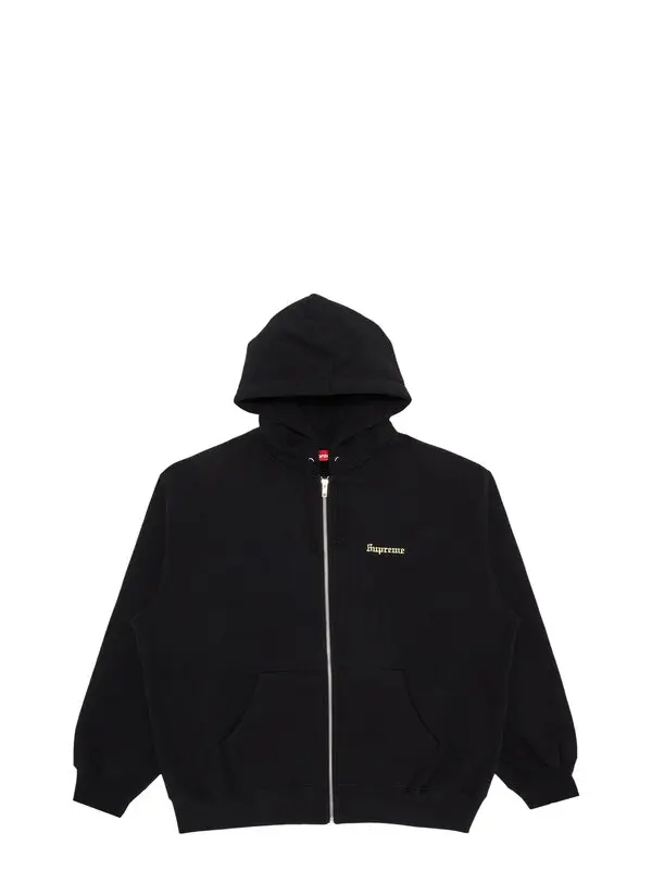 Supreme Crest Zip Up Hooded Sweatshirt - Black