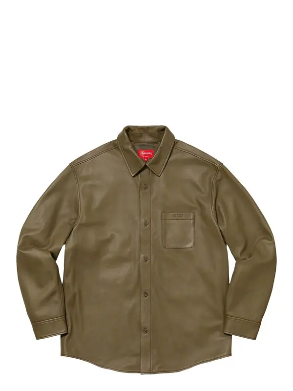 Supreme Leather Shirt - Green