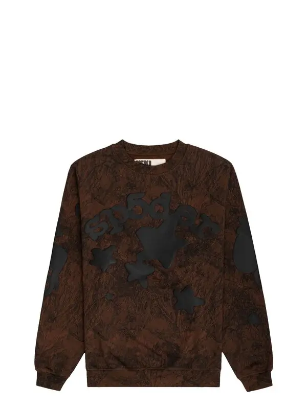 SP5DER Beluga Real Tree Camo Crewneck Sweatshirt - Brown