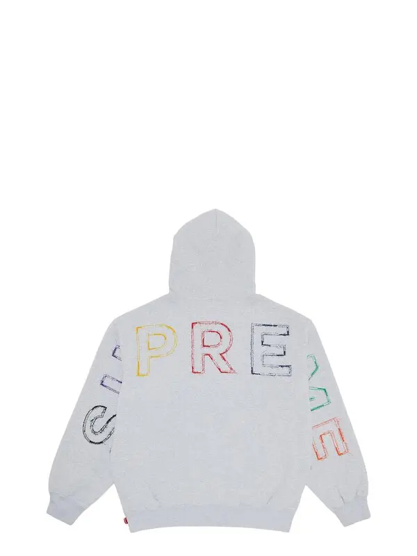 Supreme Frayed Hooded Sweatshirt - Grey