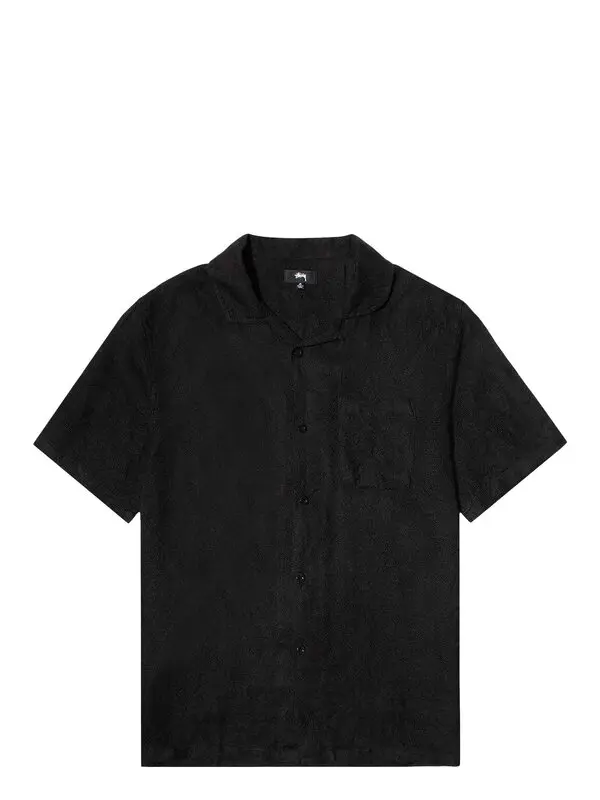 StÜssy Diamond Jacquard Linen Shirt - Black