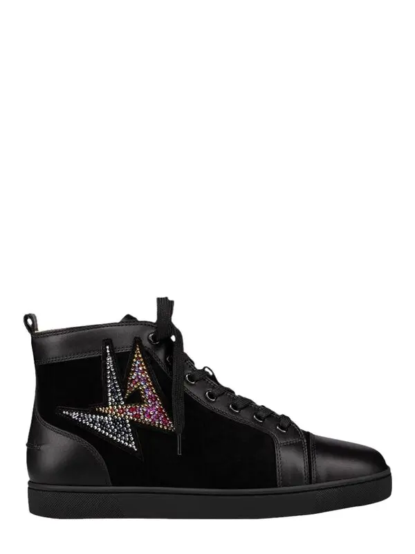 CHRISTIAN LOUBOUTIN Louis Oui Flat Jewels High-top Sneakers - Black