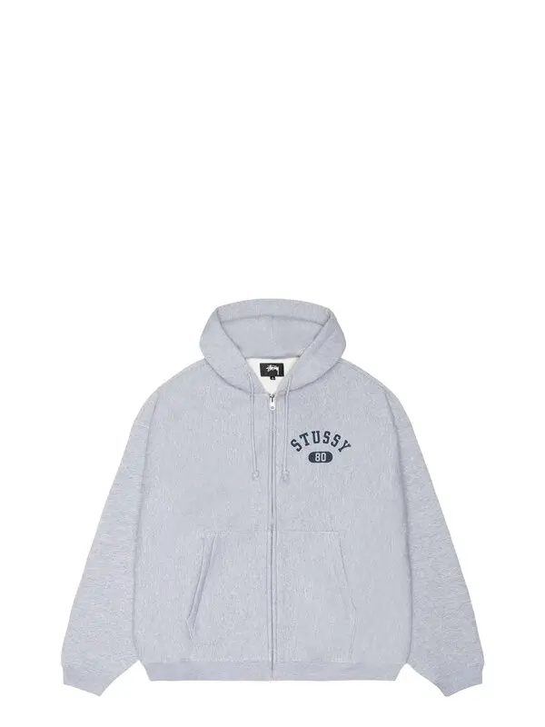StÜssy Varsity Zip Up Hoodie - Grey
