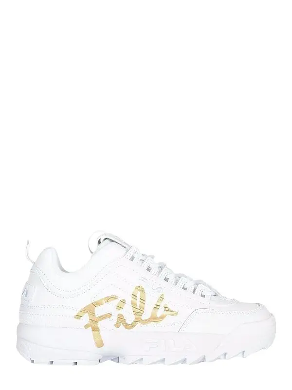 FILA Disruptor 2 Script Metallic Sneakers - White