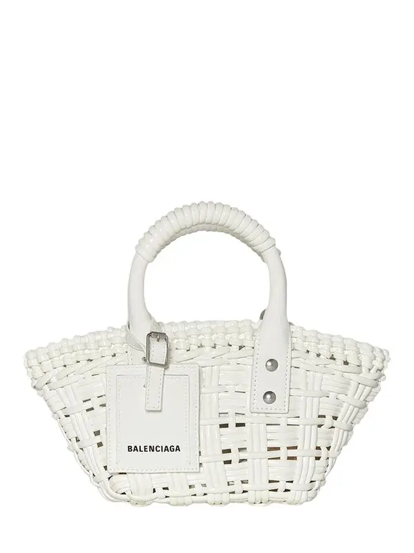 Balenciaga Bistro Xxs Basket With Strap - White