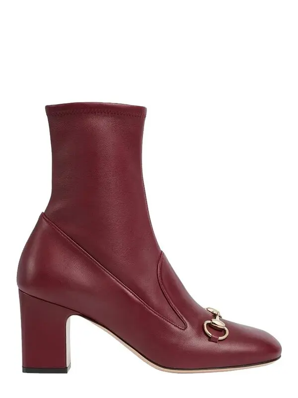 Gucci Horsebit Ankle Bootie - Red