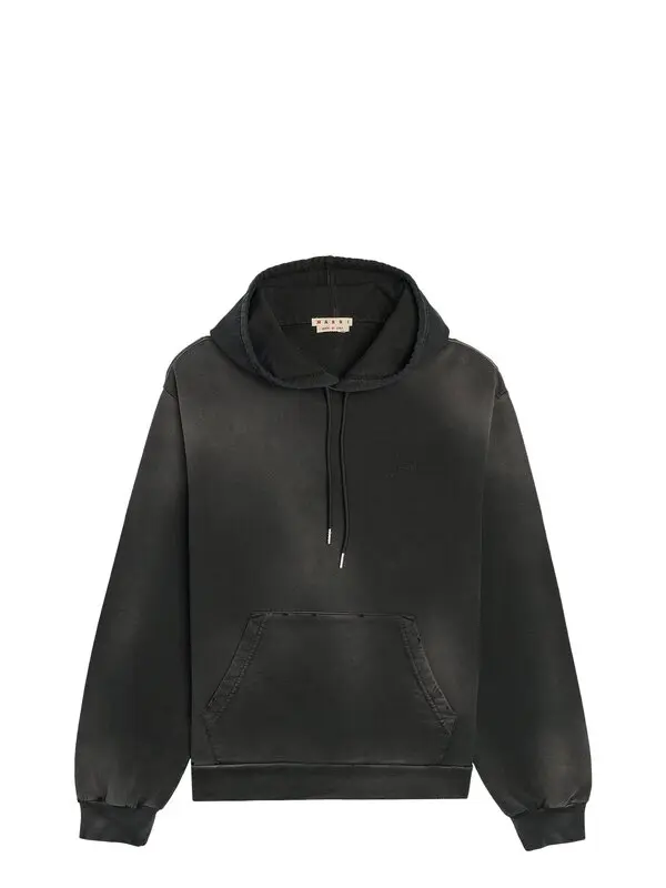Marni Mended Dyed Jersey Hoodie - Black