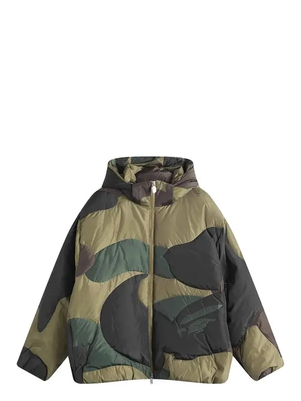 A BATHING APE 1st Camo Nylon Down Jacket - Green