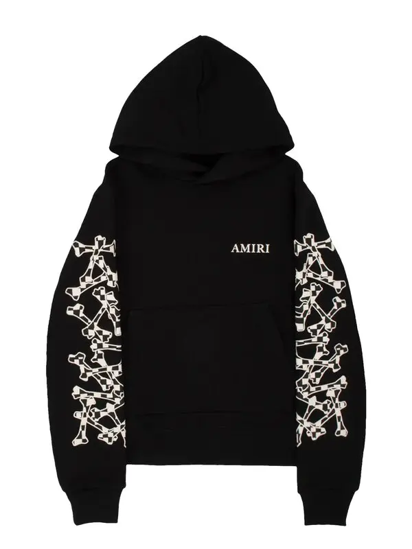 Amiri Checkered Bones Hoodie - Black