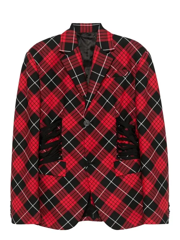 Jean Paul Gaultier Tartan Tailored Jacket - Red