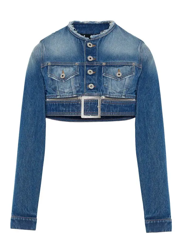 Jean Paul Gaultier Cropped Jacket - Blue