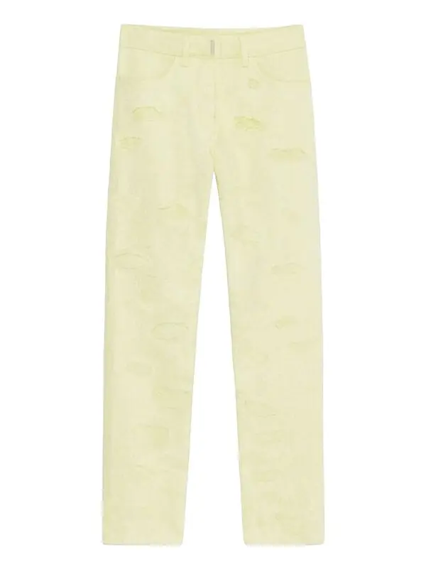 Givenchy Distressed Denim Jeans - Yellow